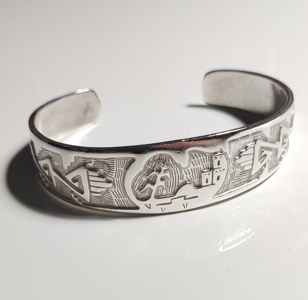Ancestral Inca Bracelet 925 Sterling Silver - Etsy