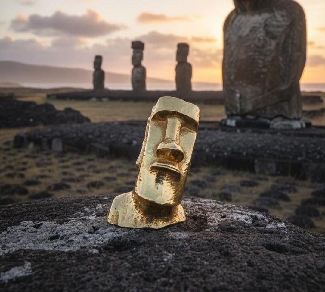 Gold-plated Easter Island Moai Pin - Etsy