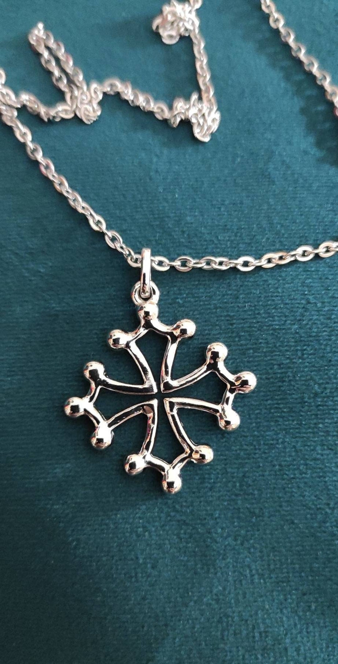 Cathar Cross Pendant Made of Rhodium Plated Brass. - Etsy UK