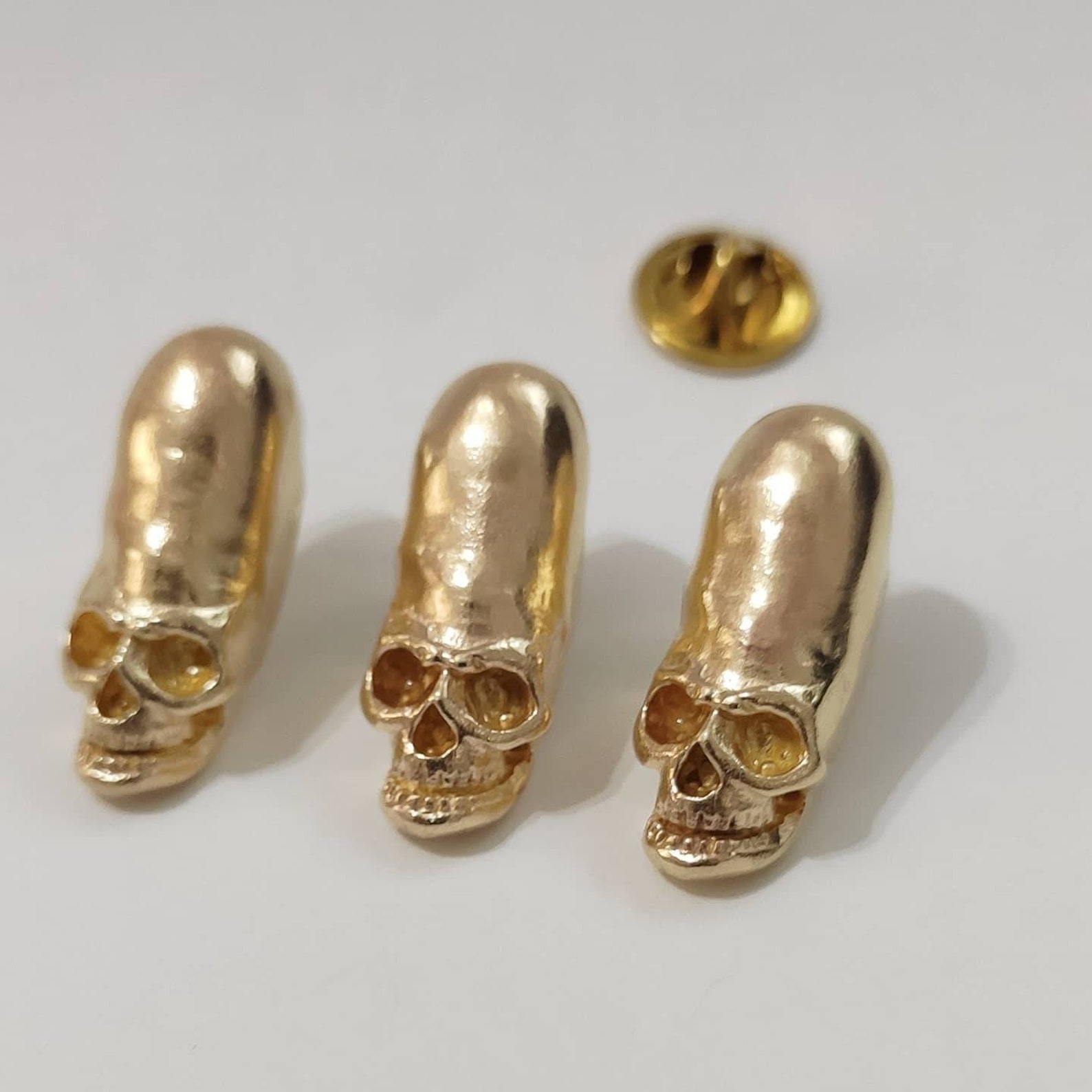 Ancient Skull Aliens Ancestral Nazca Pin Natural Brass and - Etsy