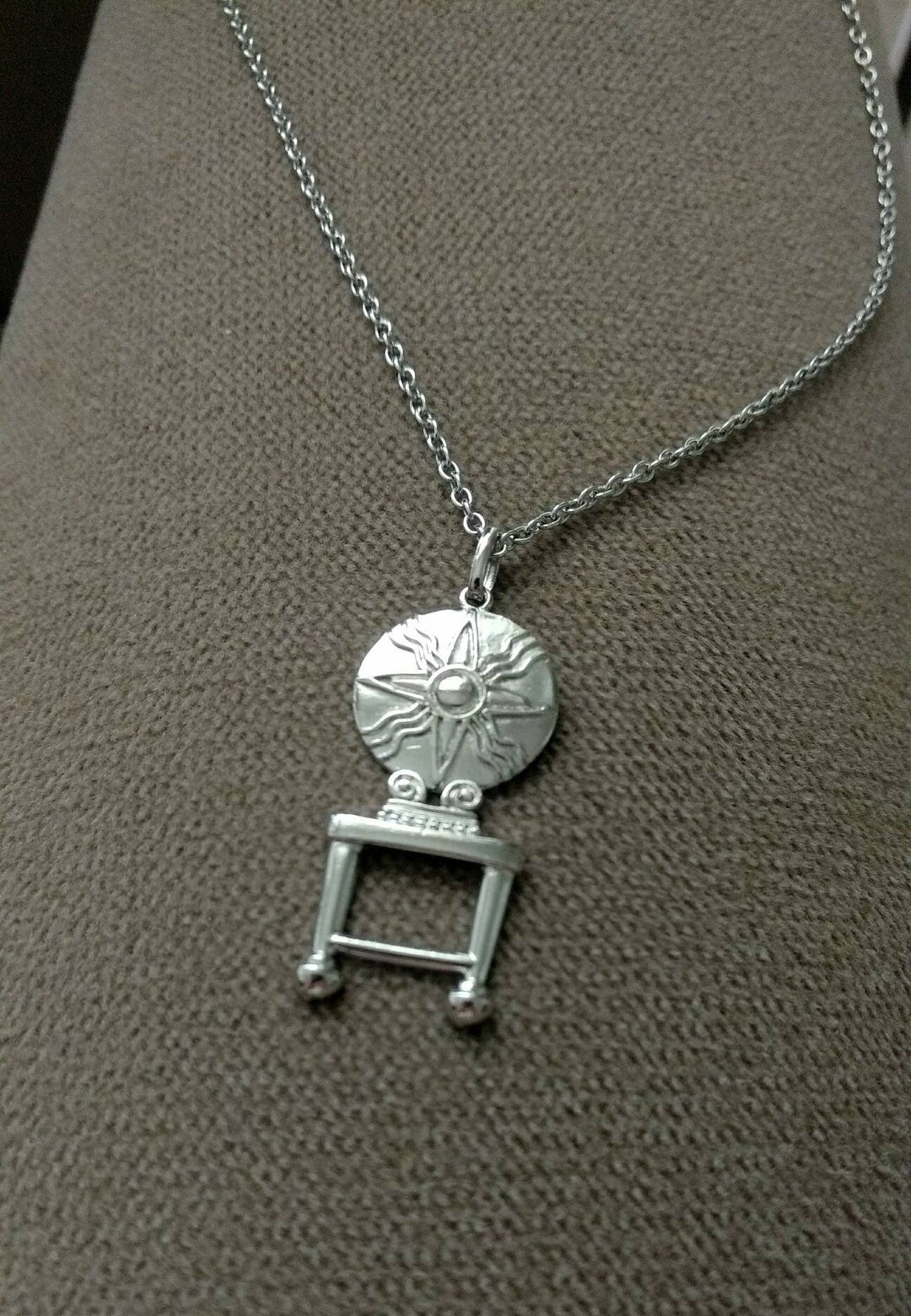 Anunnaki Shamash Sun Disc Mesopotamia Pendant Bronze Rhodium Plated ...
