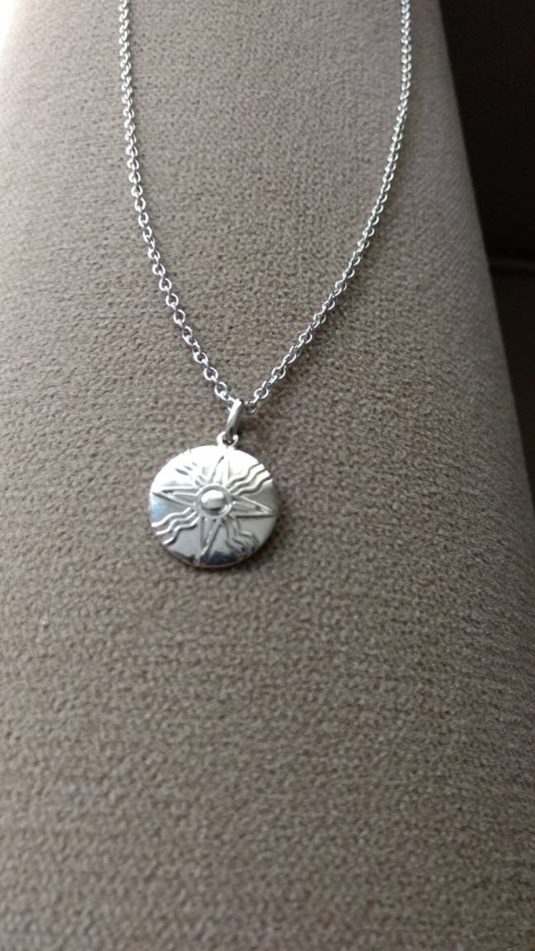 Sumerian Solar Disc Pendant in Bronze With Rhodium Plating and ...