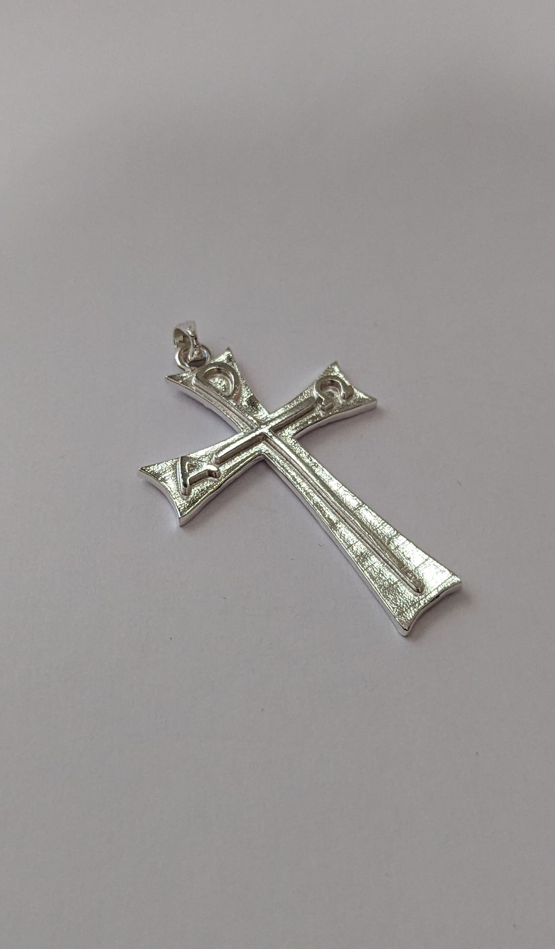 ALPHA OMEGA BACULUS CROSS, Silver and Bronze, Representation of Jesus ...