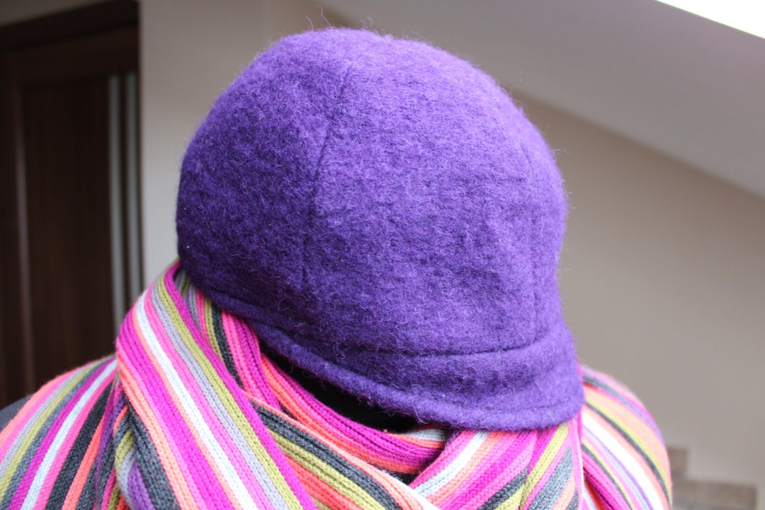 Hat Violet. 80s Accessory. Softwool Hat. Women's Ultra Violet Bucket ...