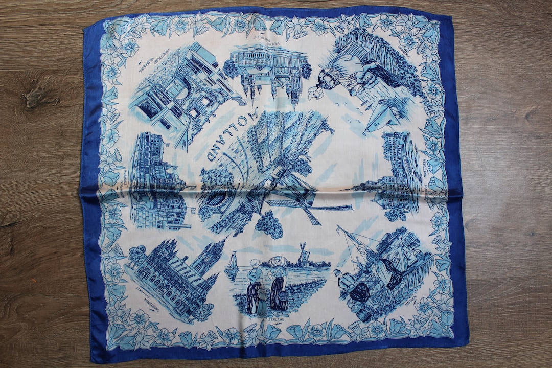 Vintage Scarf.holland Tourist Scarf.nylon Scarf.vintage Shawl.vintage ...