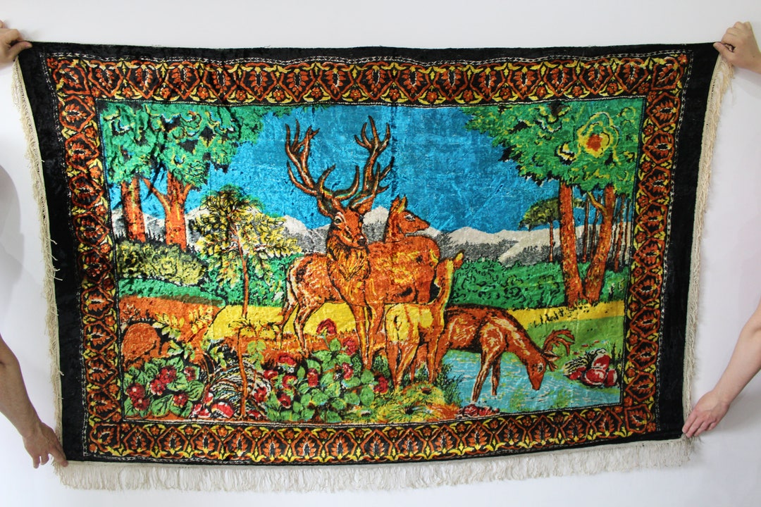 Soviet Vintage Plush Carpet.russian Style Vintage Coton Velvet Textile ...