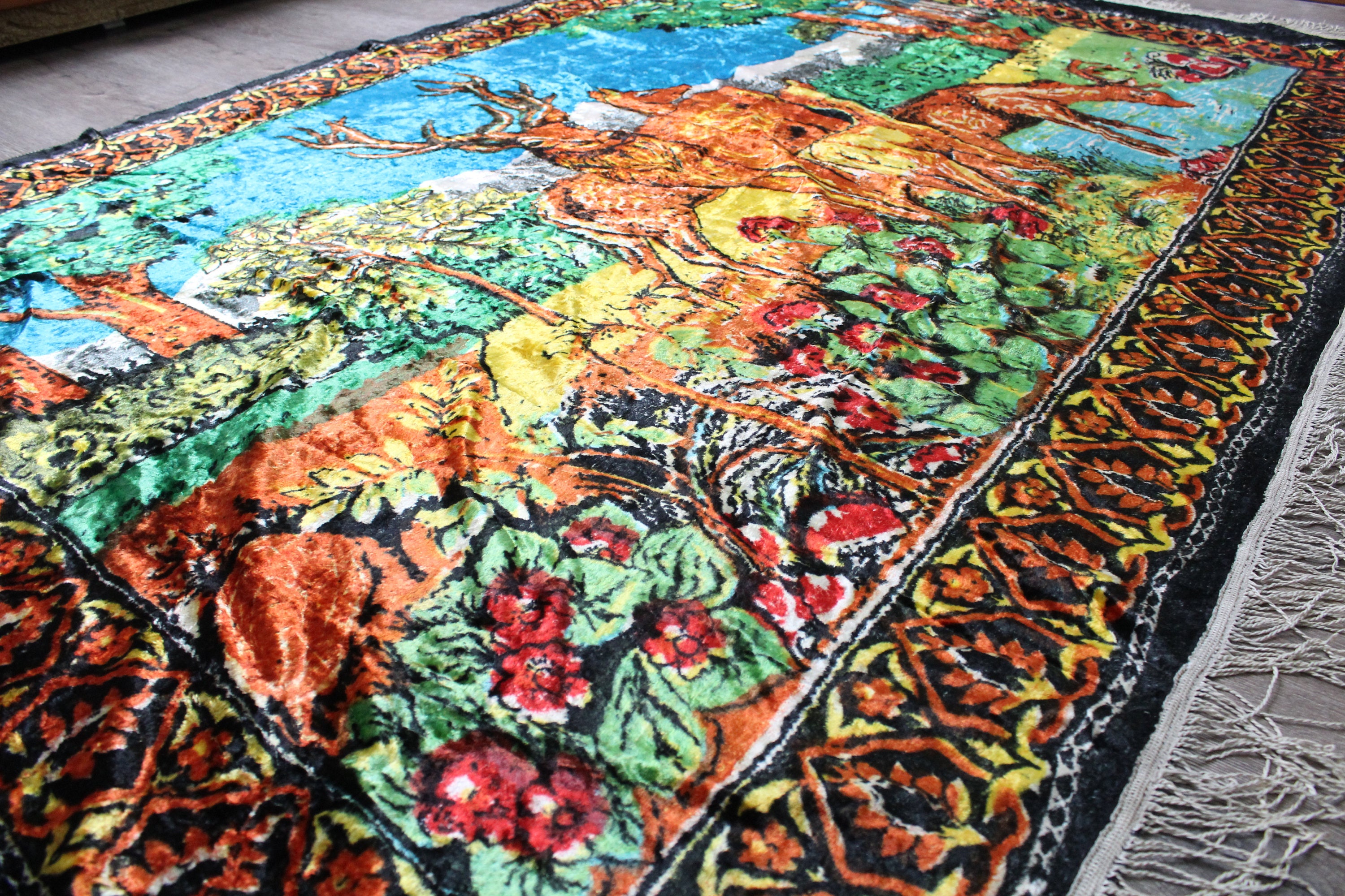Soviet Vintage Plush Carpet.russian Style Vintage Coton Velvet Textile ...