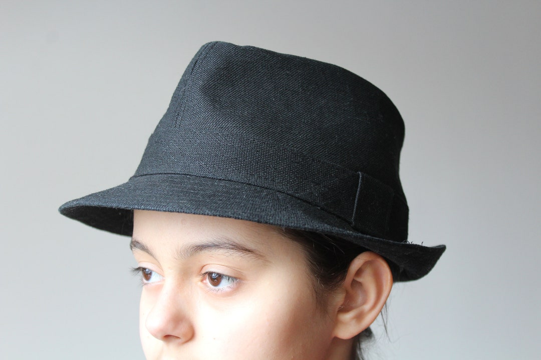 Vintage Hat. Black Tweed Fedora. Black Tweed Vintage Fedora Hat in Like ...