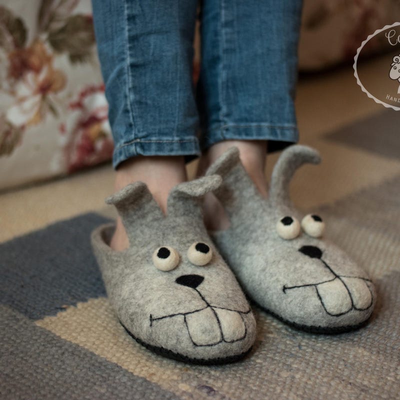 Rabbit Slippers - Etsy