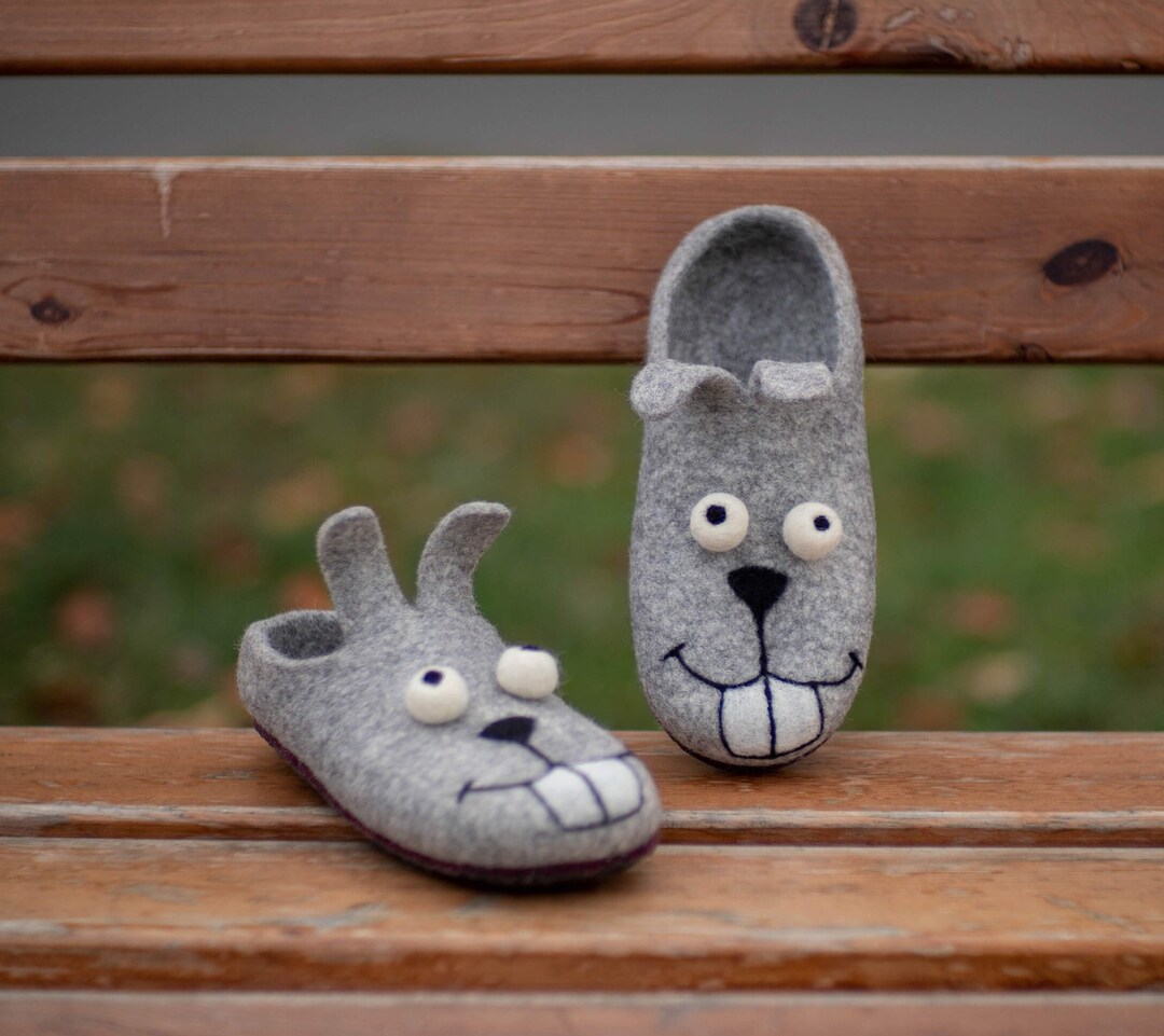 Slippers Women Animals Slippers Cute Charm Felted Wool Warm Slippers ...
