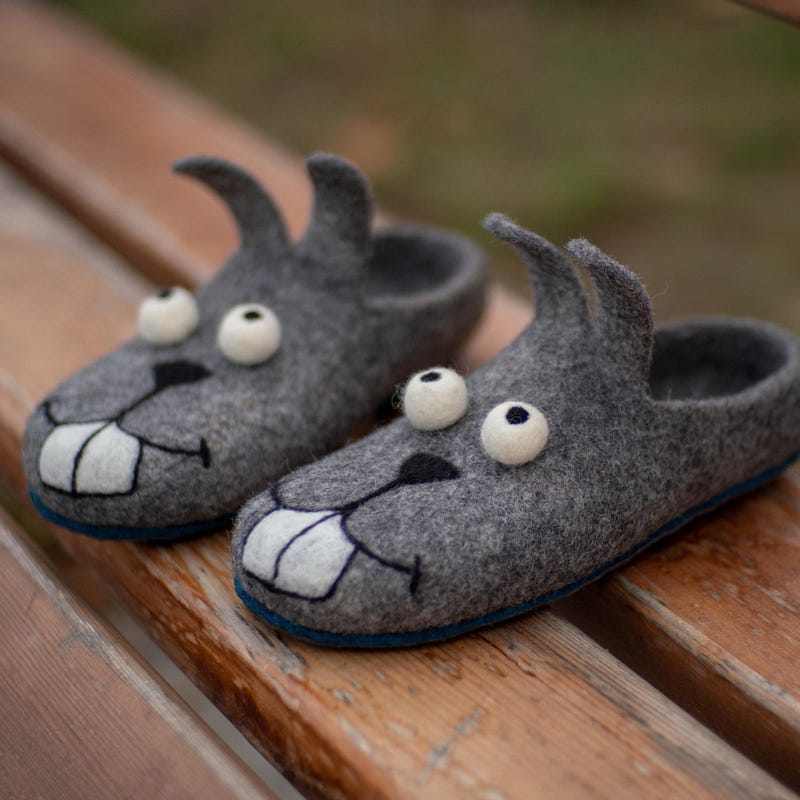 Rabbit Slippers - Etsy