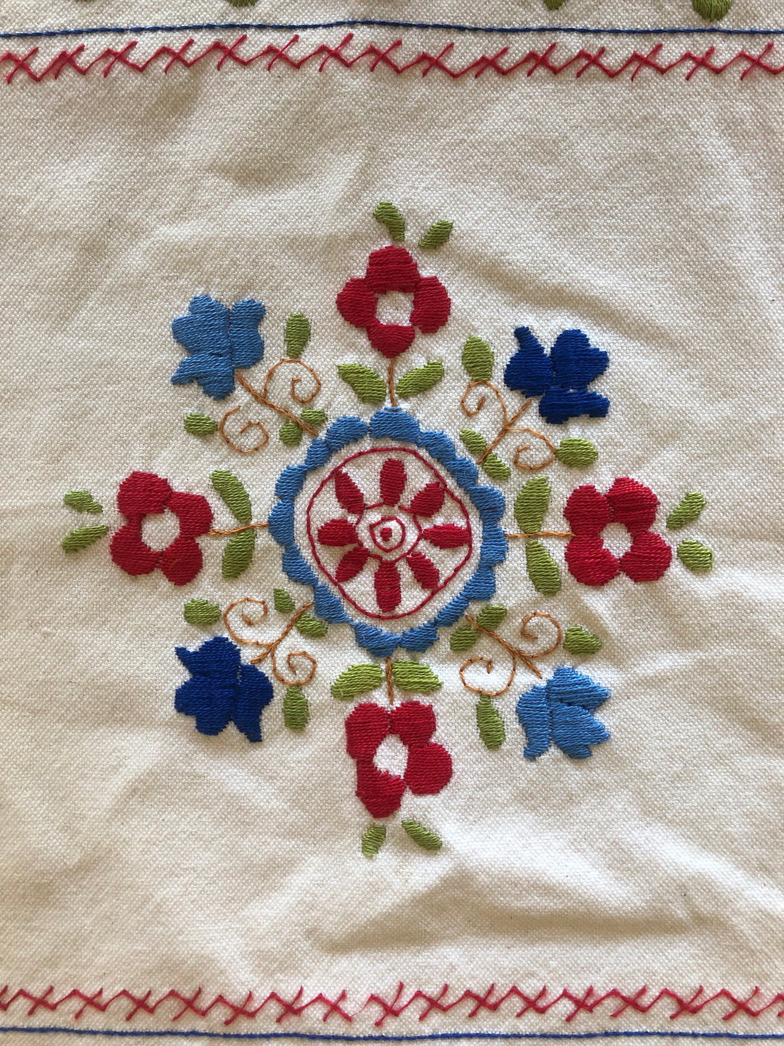 Antique Embroidered Flower Sack Pillowcase Vintage | Etsy