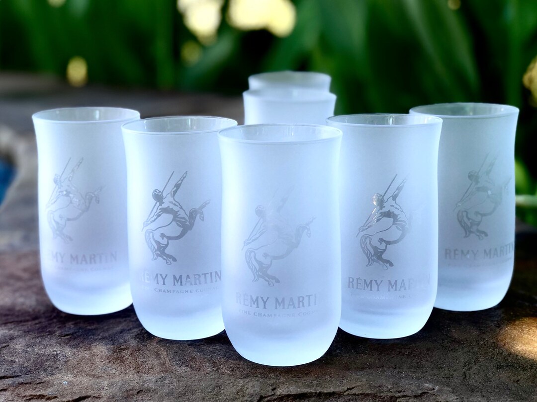 Vintage Frosted Remy Martin Glasses, Centaur Logo, Set of 7 - Etsy