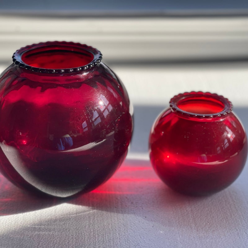 Red Depression Glass - Etsy