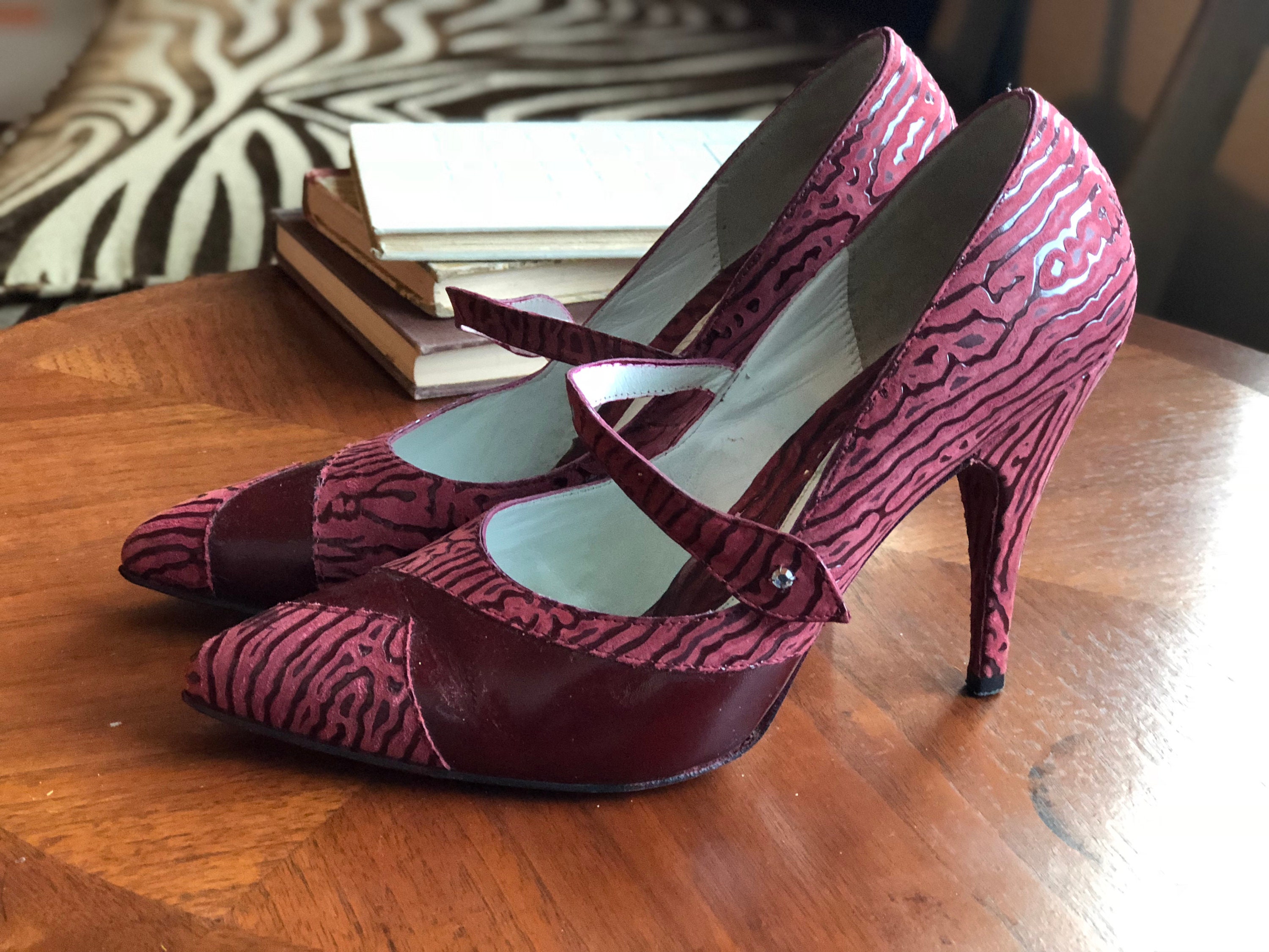 Vintage Stilettos Pin Up Shoes 1950s High Heels Strappy | Etsy