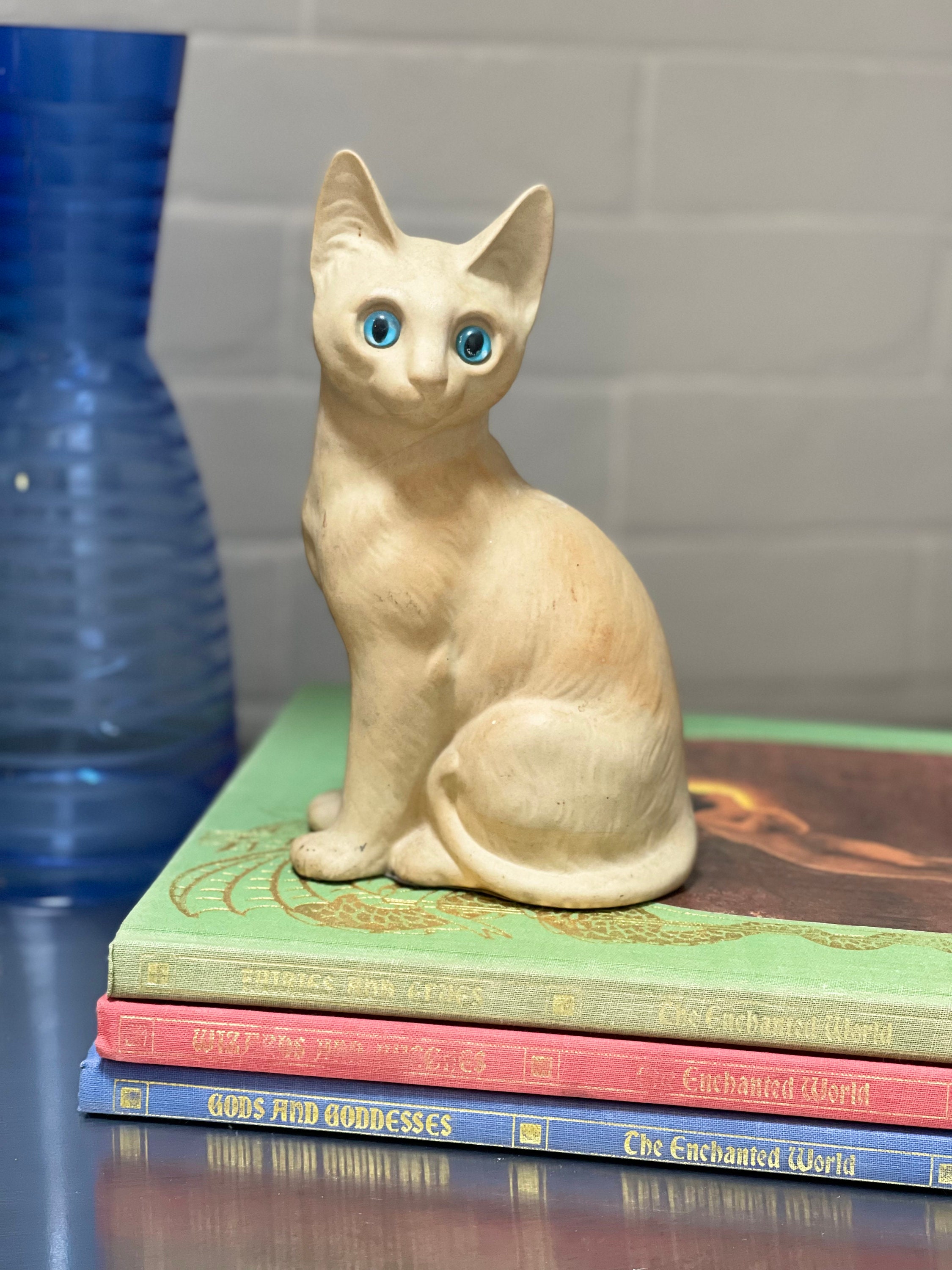 Vintage Bisque Cat Siamese Cat Figurine Japanese Pottery - Etsy