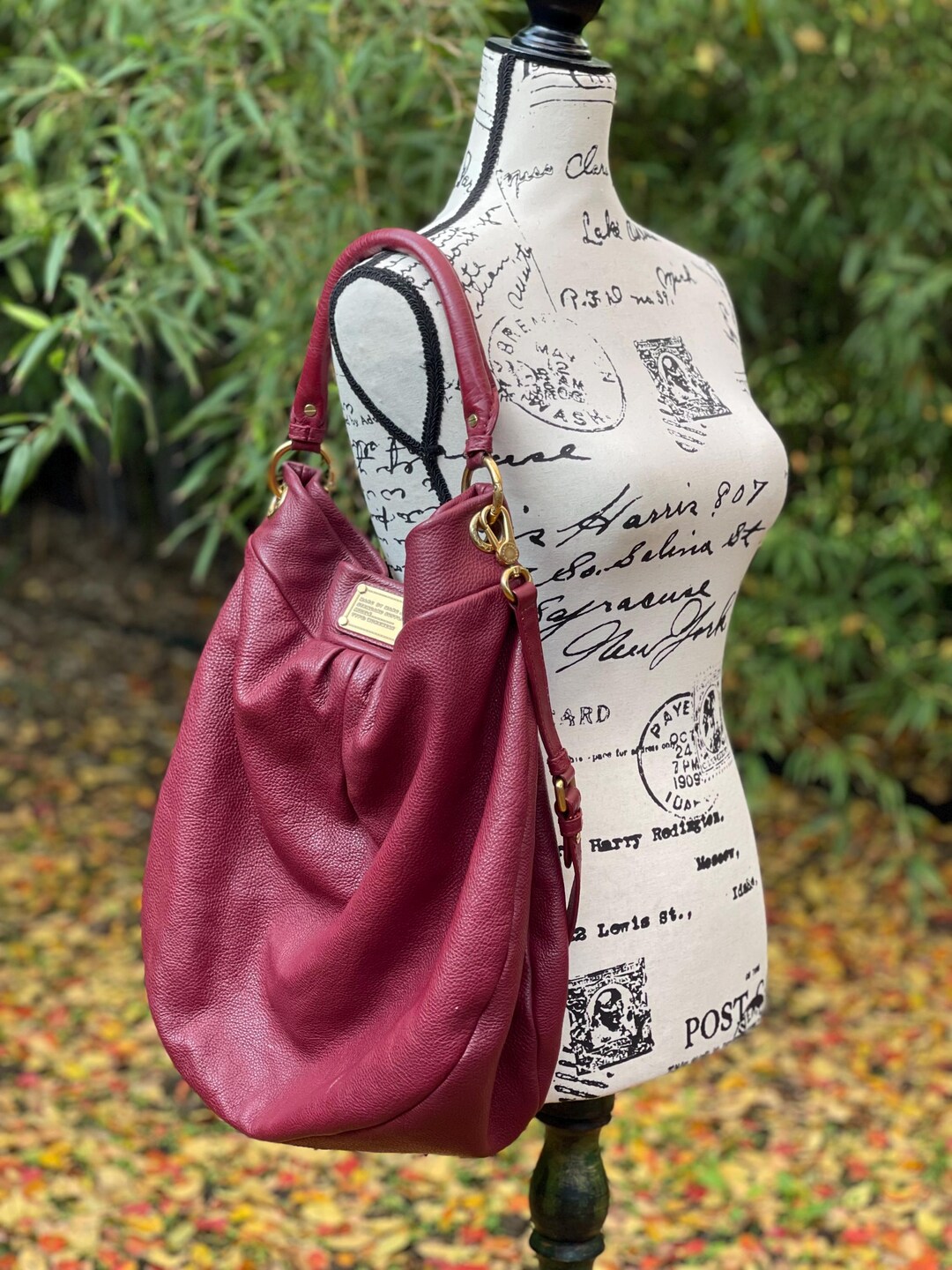 Marc Jacobs Hillier Hobo Bag, All Weather Leather, Pebbled Wine Color ...