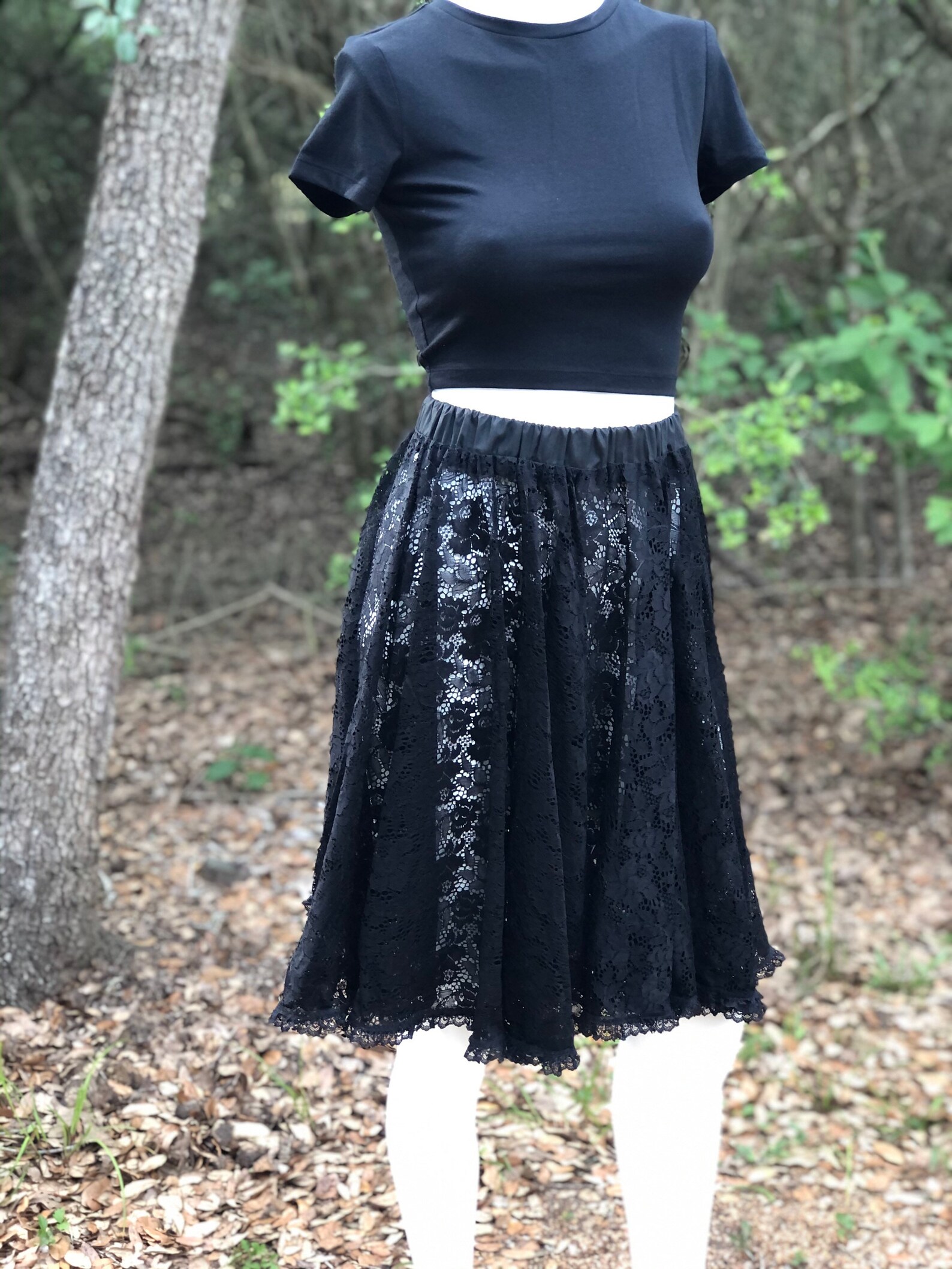 Vintage Sheer Black Lace Skirt Fit and Flare Petticoat Dark - Etsy