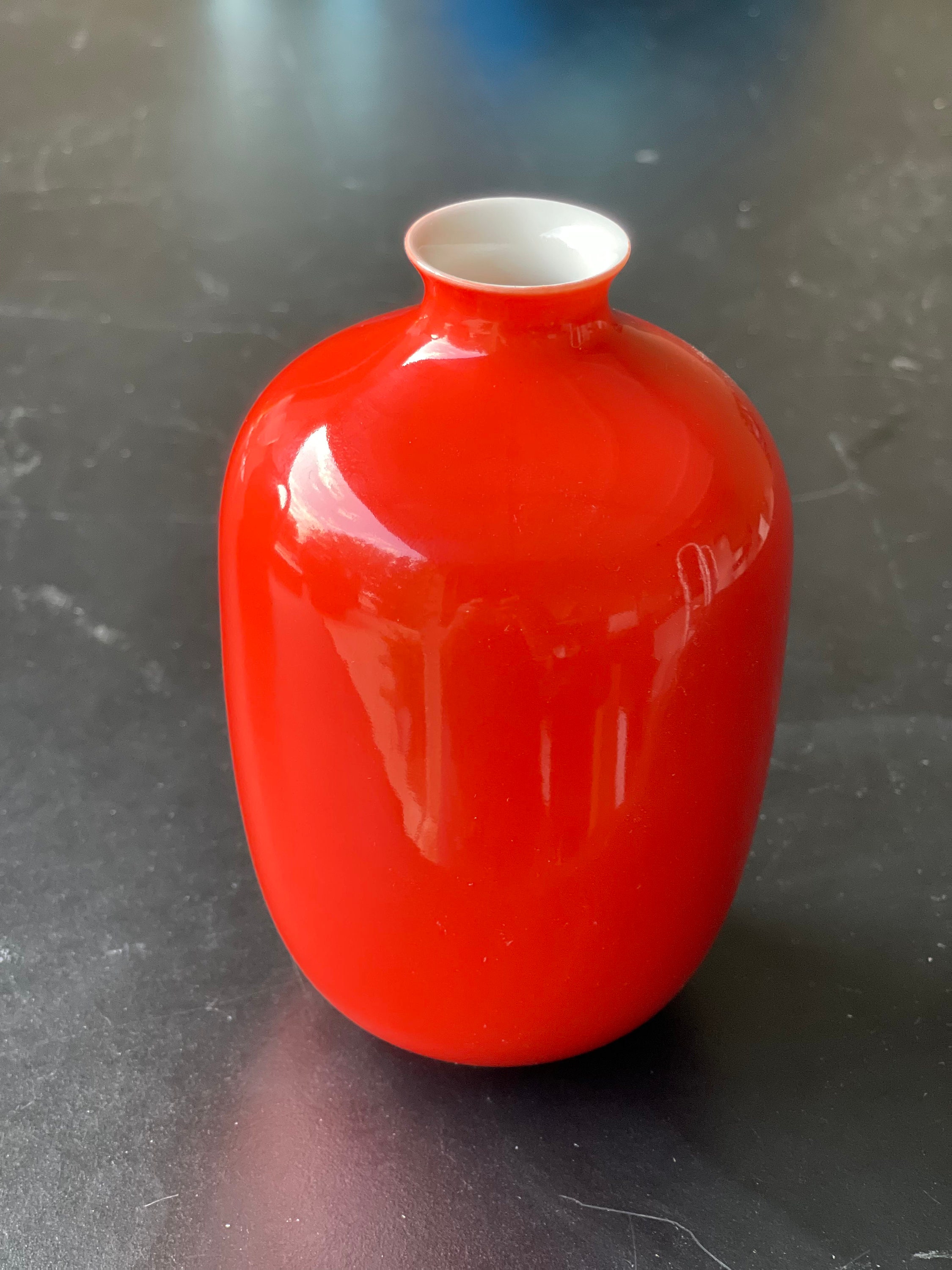 Vintage Red Bud Vase Japandi Style Vase Short Wide - Etsy