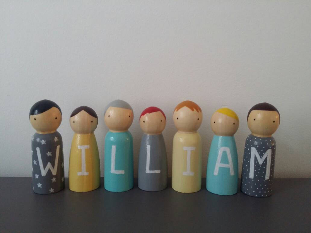 Personalised Letter Peg Dolls Name Peg Dolls New Baby Gift - Etsy UK