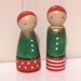 Christmas Peg Dolls Hand-painted Wooden Peg Dolls Santa - Etsy
