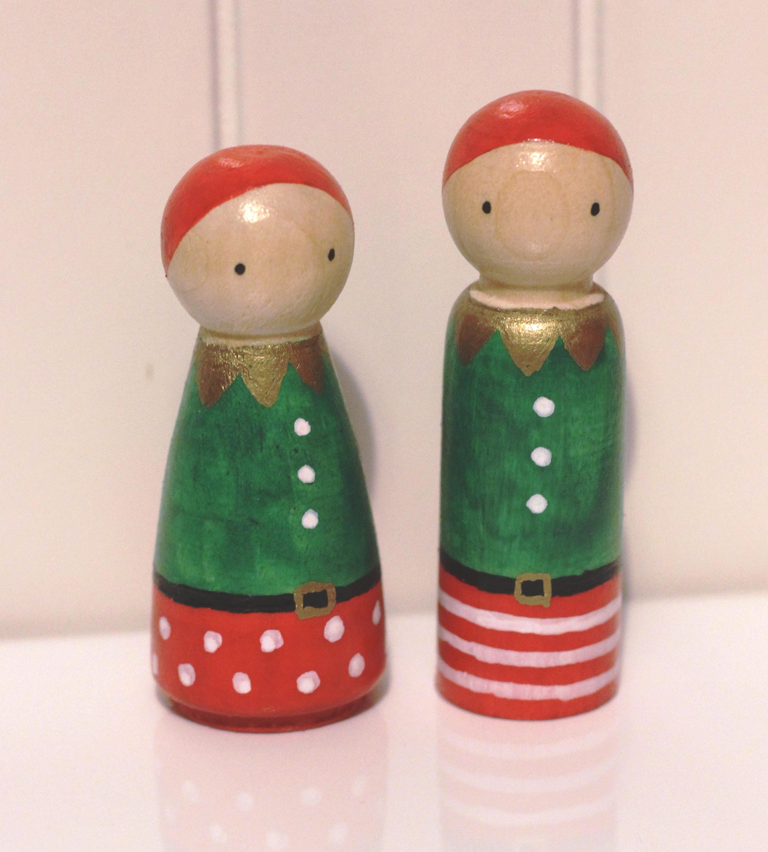 Christmas Peg Dolls Hand-painted Wooden Peg Dolls Santa - Etsy UK