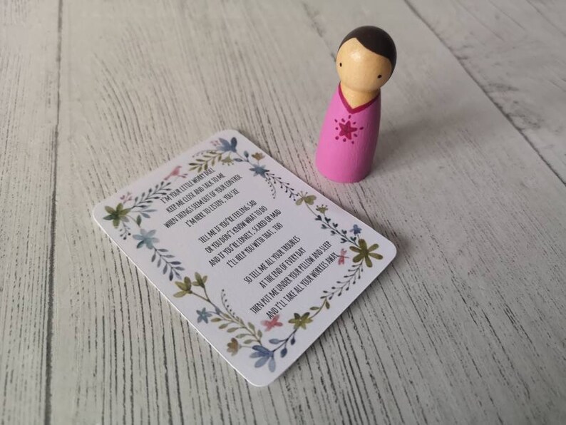 Worry Doll Wooden Peg Doll With Original Poem Perfect for - Etsy