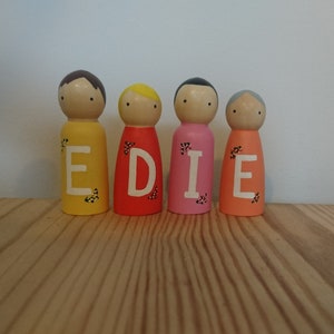Personalised Letter Peg Dolls Name Peg Dolls, New Baby Gift ...
