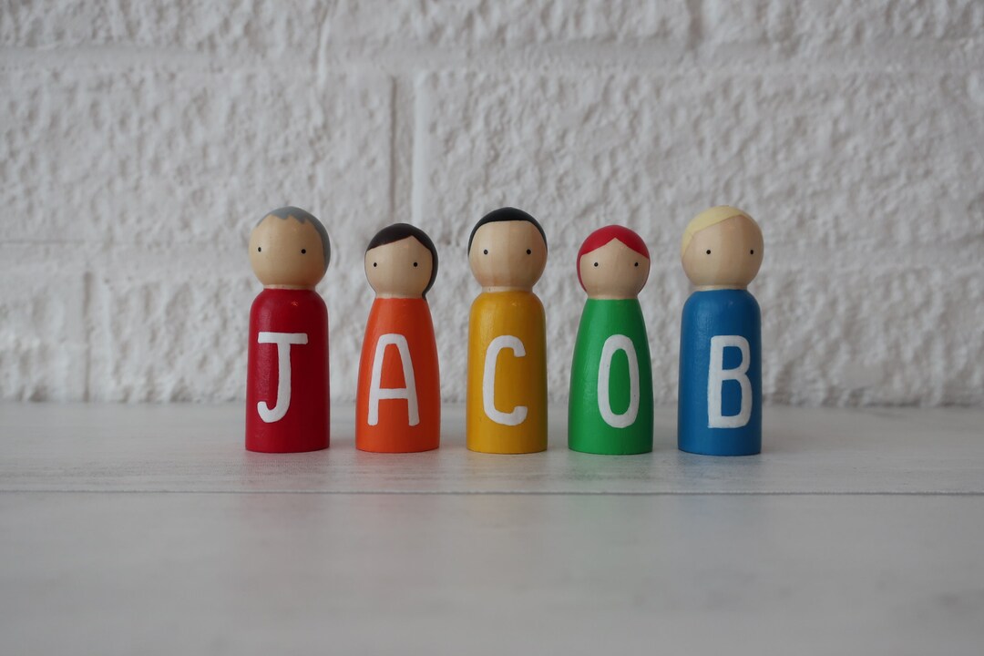 Personalised Letter Peg Dolls - Name Peg Dolls, New Baby Gift ...