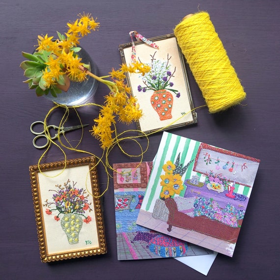 Greeting Cards Moving Cards Housewarming New Home Card Embroidered ...