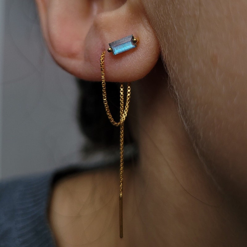 Crystal Chain Earrings - Etsy