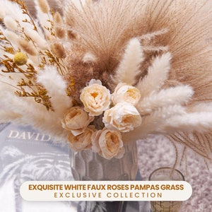 Natural Pampas Bouquet, Dried Flower Neutral Arrangements, Boho Bedroom ...