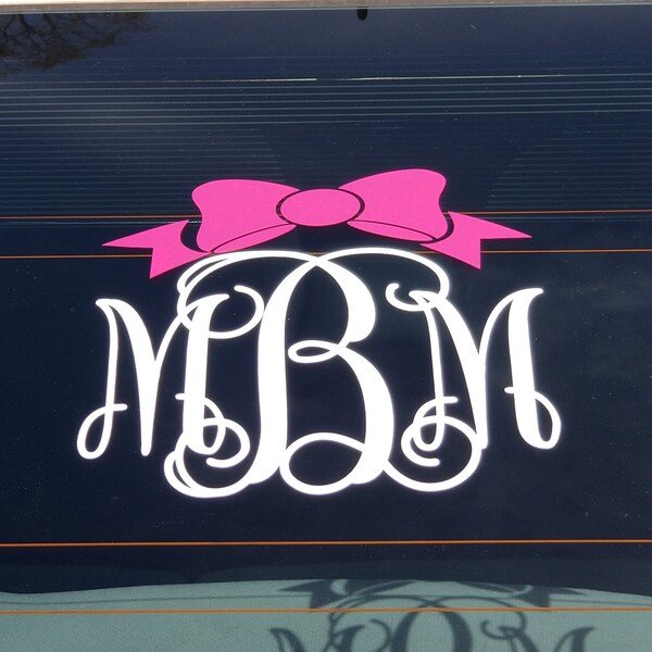 Bow Monogram Vinyl - Etsy