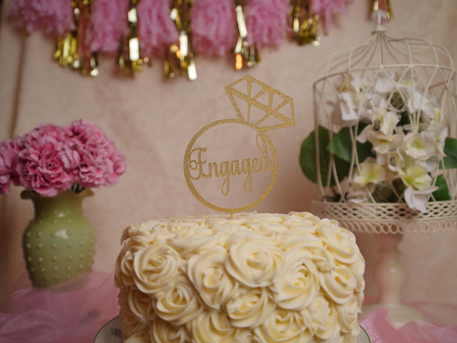 Engagement Party Cake Topper Engagement Cake Topper Diamond | Etsy