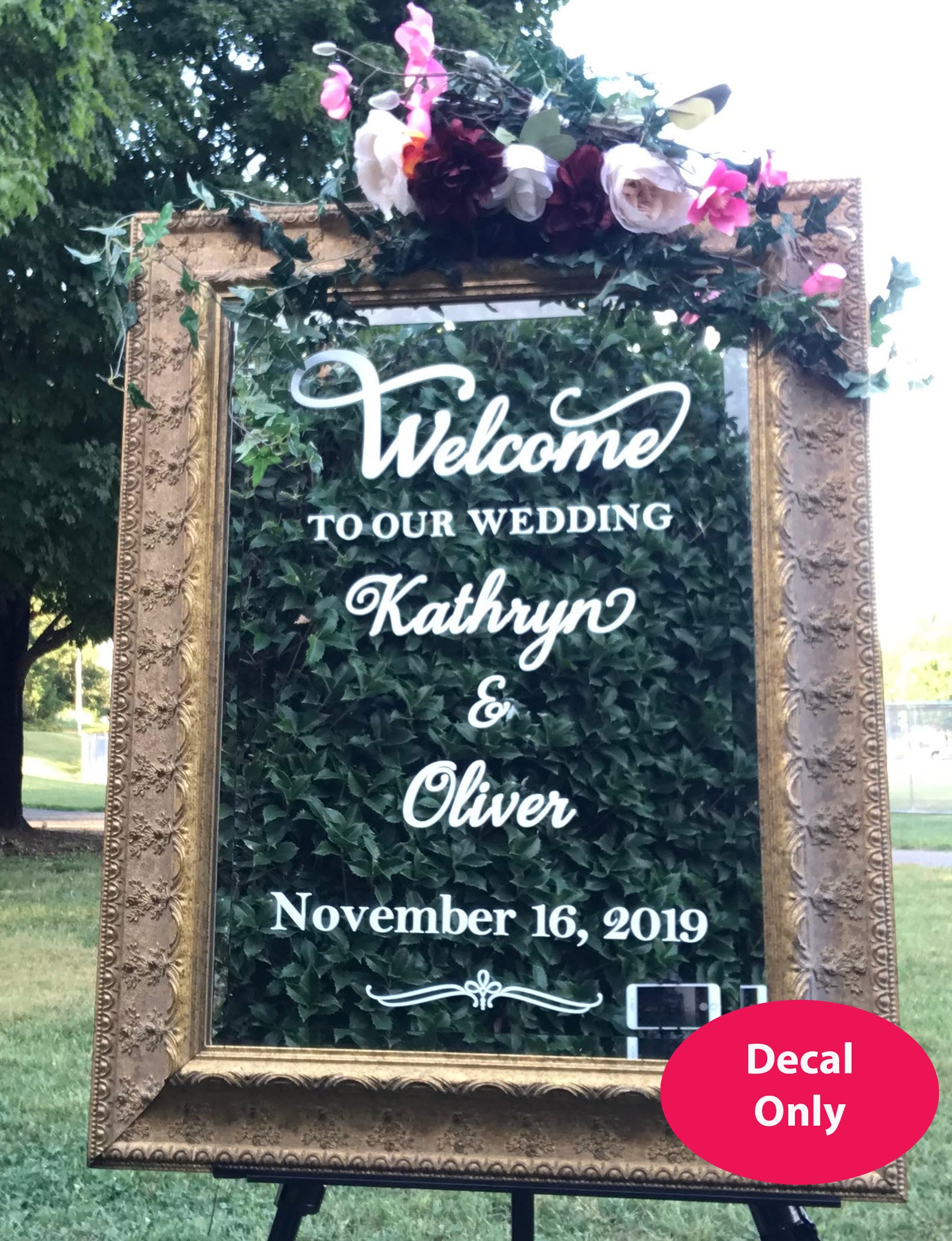 Wedding Welcome Sign Decals Vinyl Decals for Wedding DYI - Etsy