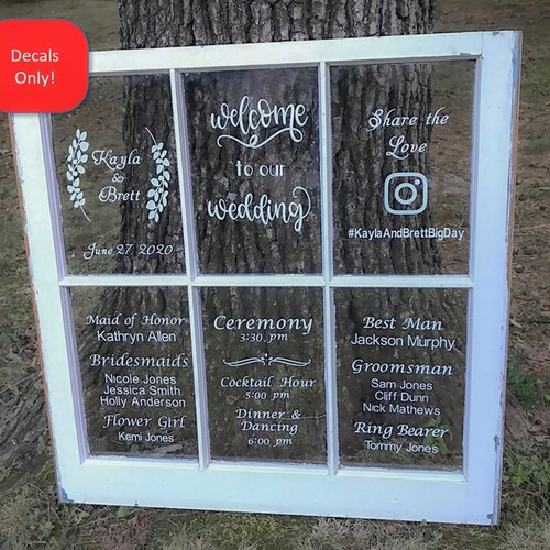 Rustic Wedding Window Decals Window Decals for Wedding DYI - Etsy