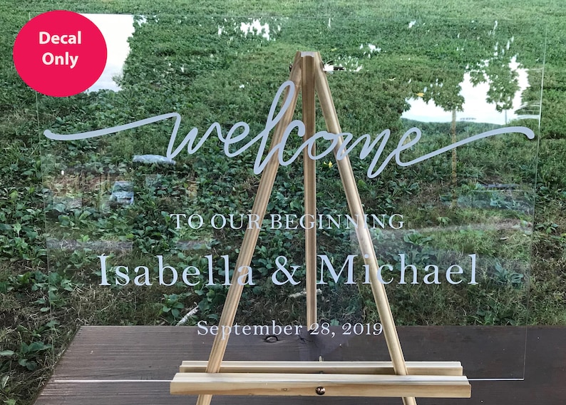 Wedding Welcome Sign Decals Vinyl Decals for Wedding DYI - Etsy