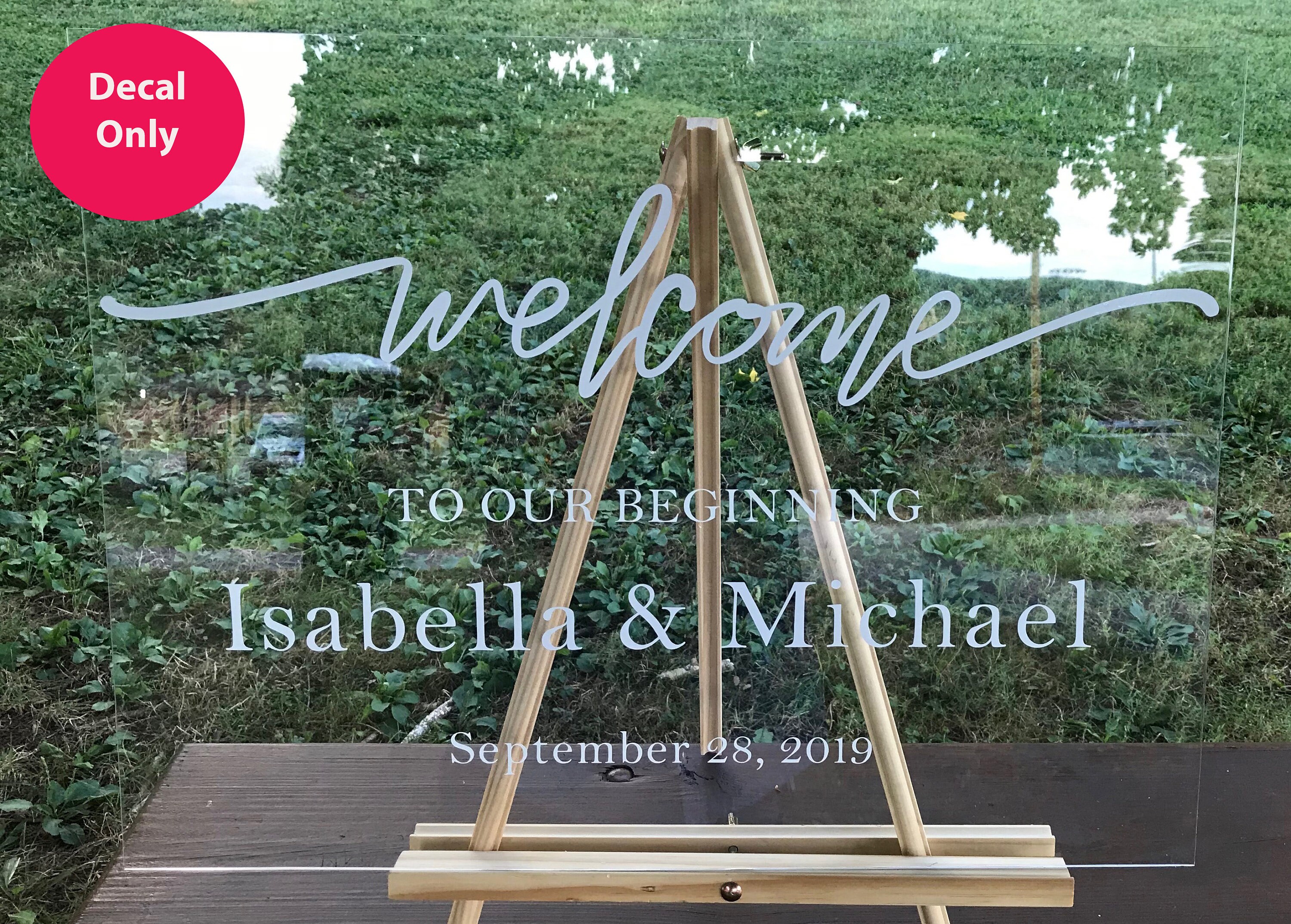 Wedding Welcome Sign Decals Vinyl Decals for Wedding DYI - Etsy