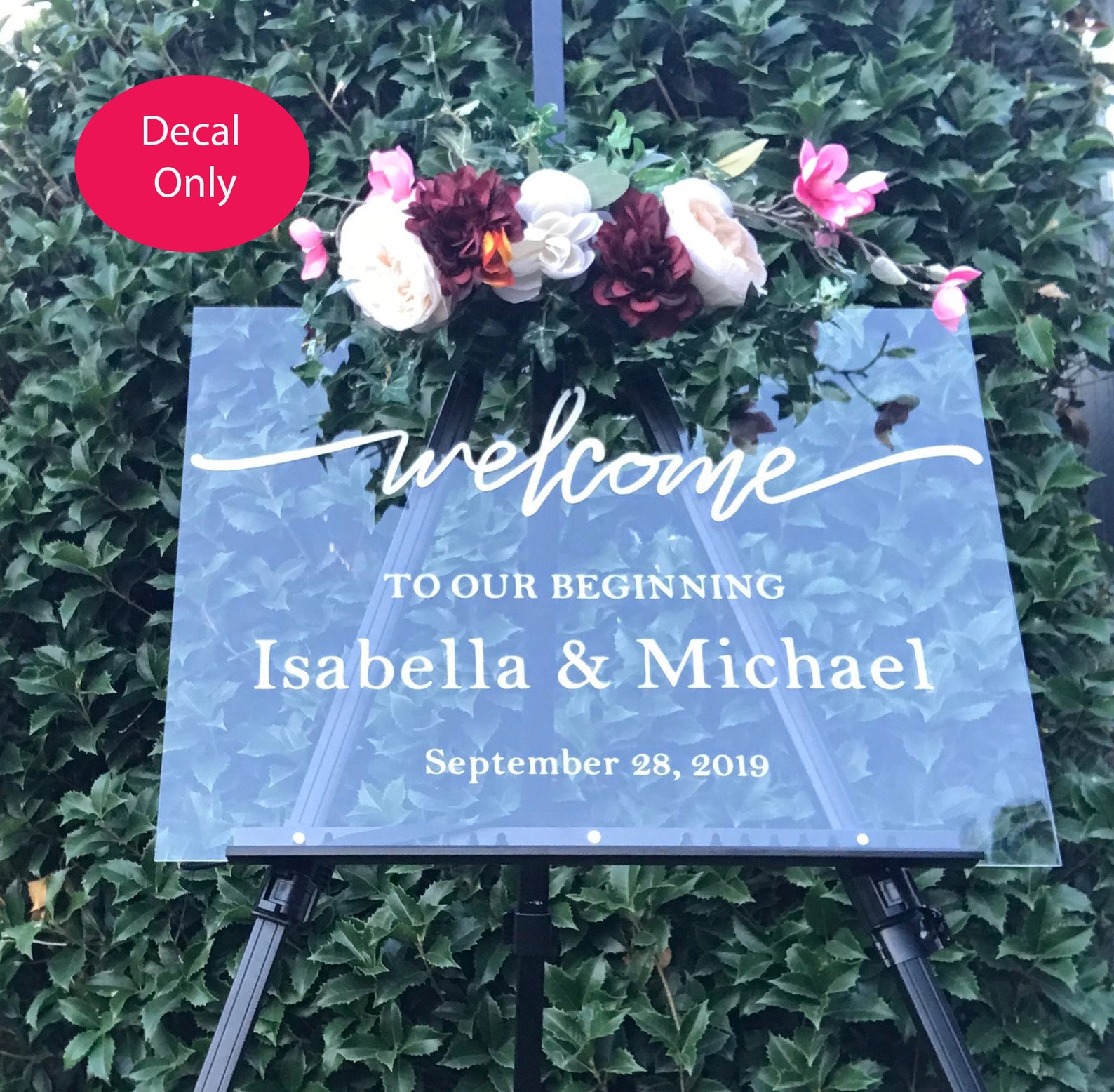 Wedding Welcome Sign Decals Vinyl Decals for Wedding DYI - Etsy
