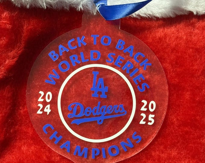 LA Dodgers Back to Back World Series Champions Ornament. Dodgers 2024 ...