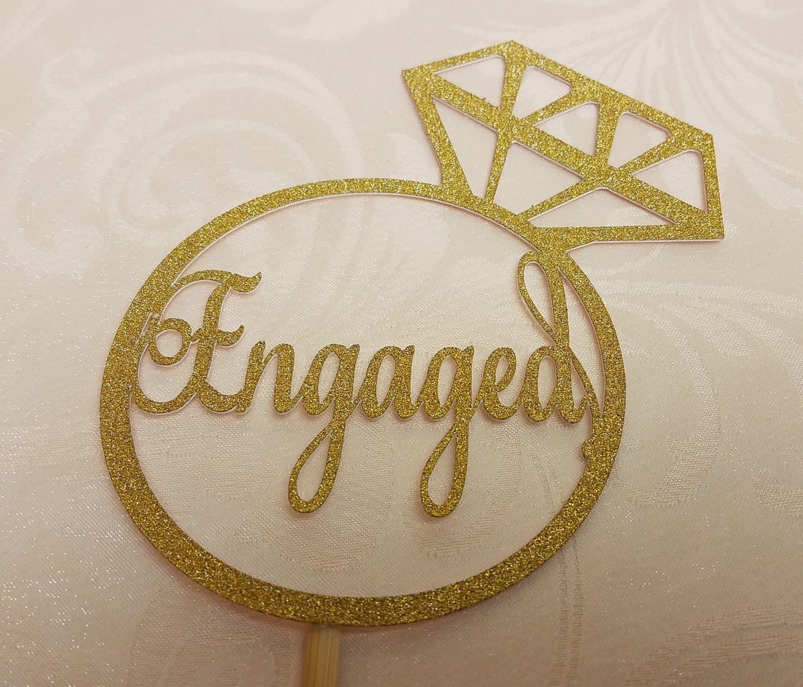 Engagement Party Cake Topper Engagement Cake Topper Diamond | Etsy