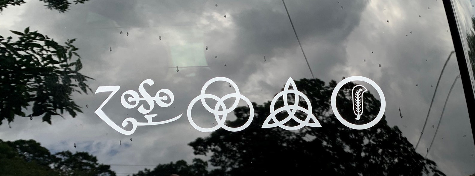 Zoso Symbols Car Decal Led Zeppelin Zoso Symbols Car Decal | Etsy