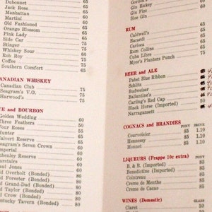 Vintage Rare 1950's ROBIN HOOD'S Ten Acres Wayland MA Cocktail Menu ...