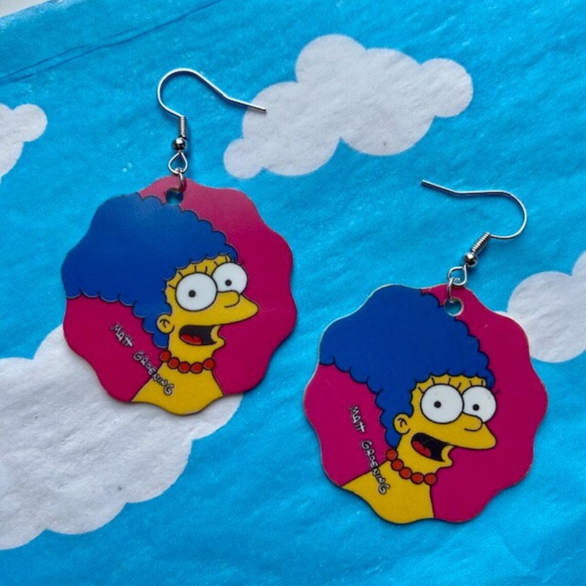 MARGE SIMPSON The Simpsons Recycled Earrings | Etsy