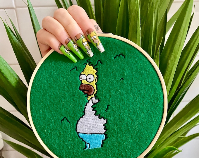 Homer Backing Into Bushes the Simpsons Embroidery - Etsy UK