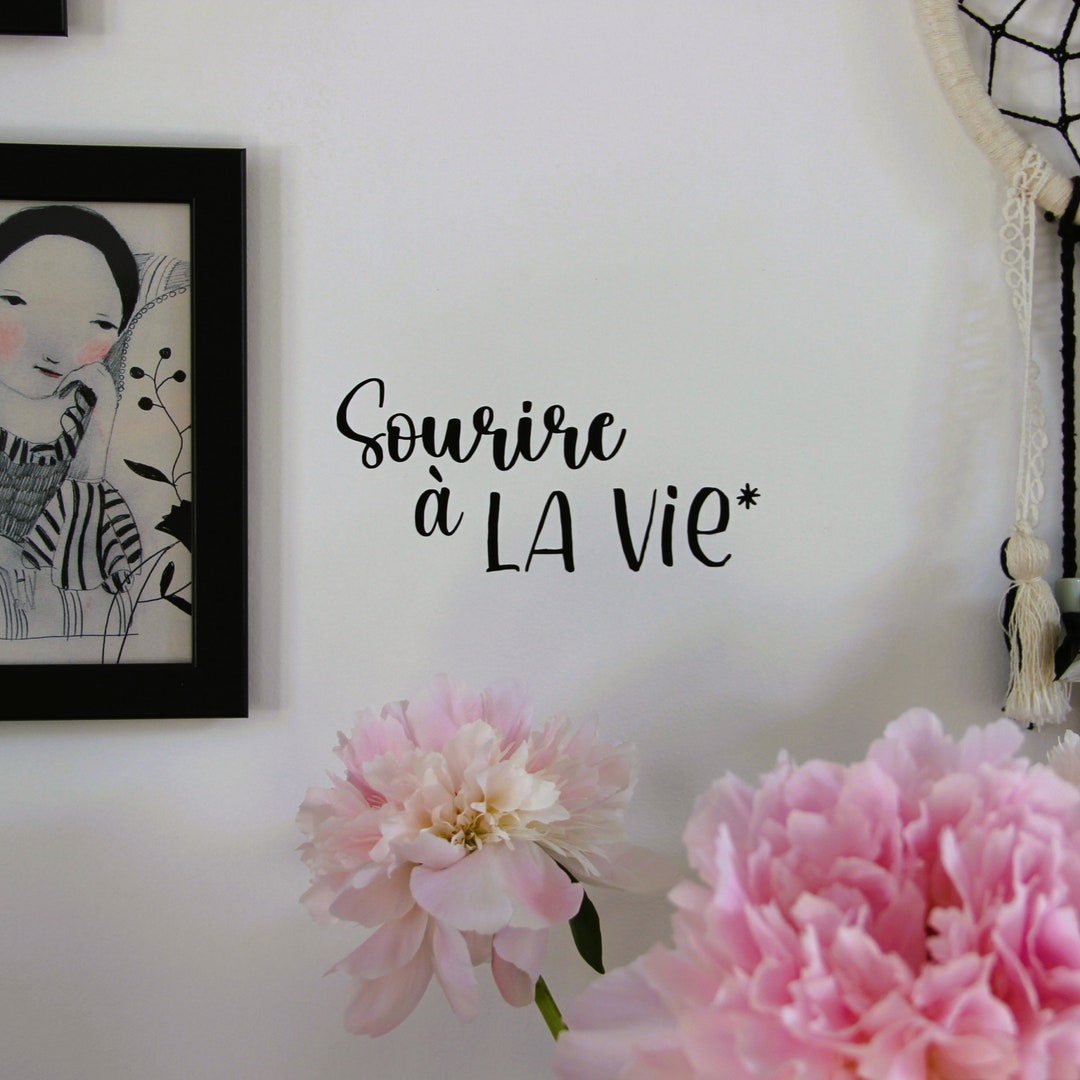 Positive Decal, French Saying, Wall Decor, Art Inspirational Quote Wall ...