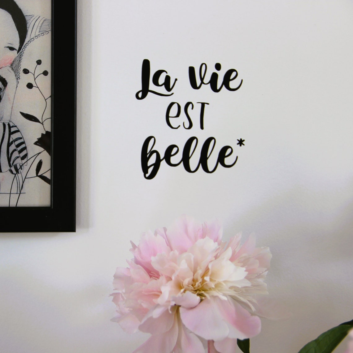 Positive Decal, French Saying, Wall Decor, Art Inspirational Quote Wall ...