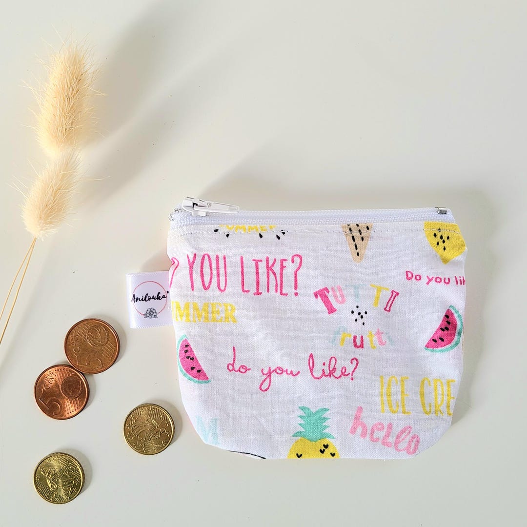 Quote Coin Purse, Floral Zip Change Purse, Floral Coin Purse, Zipper ...