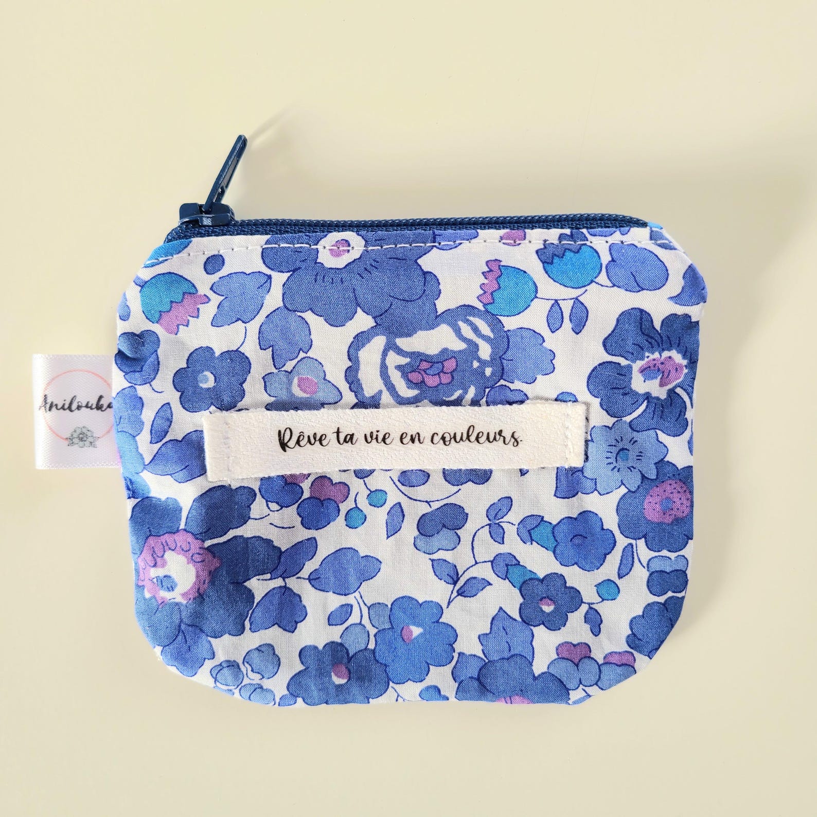 Quote Coin Purse, Floral Zip Change Purse, Floral Coin Purse, Zipper ...