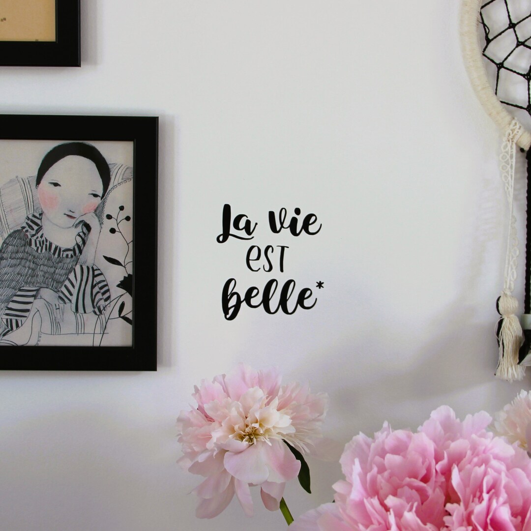 Positive Decal, French Saying, Wall Decor, Art Inspirational Quote Wall ...